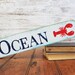 Ocean Directional Sign With Lobster, Distressed Hand Painted Wood Sign ...