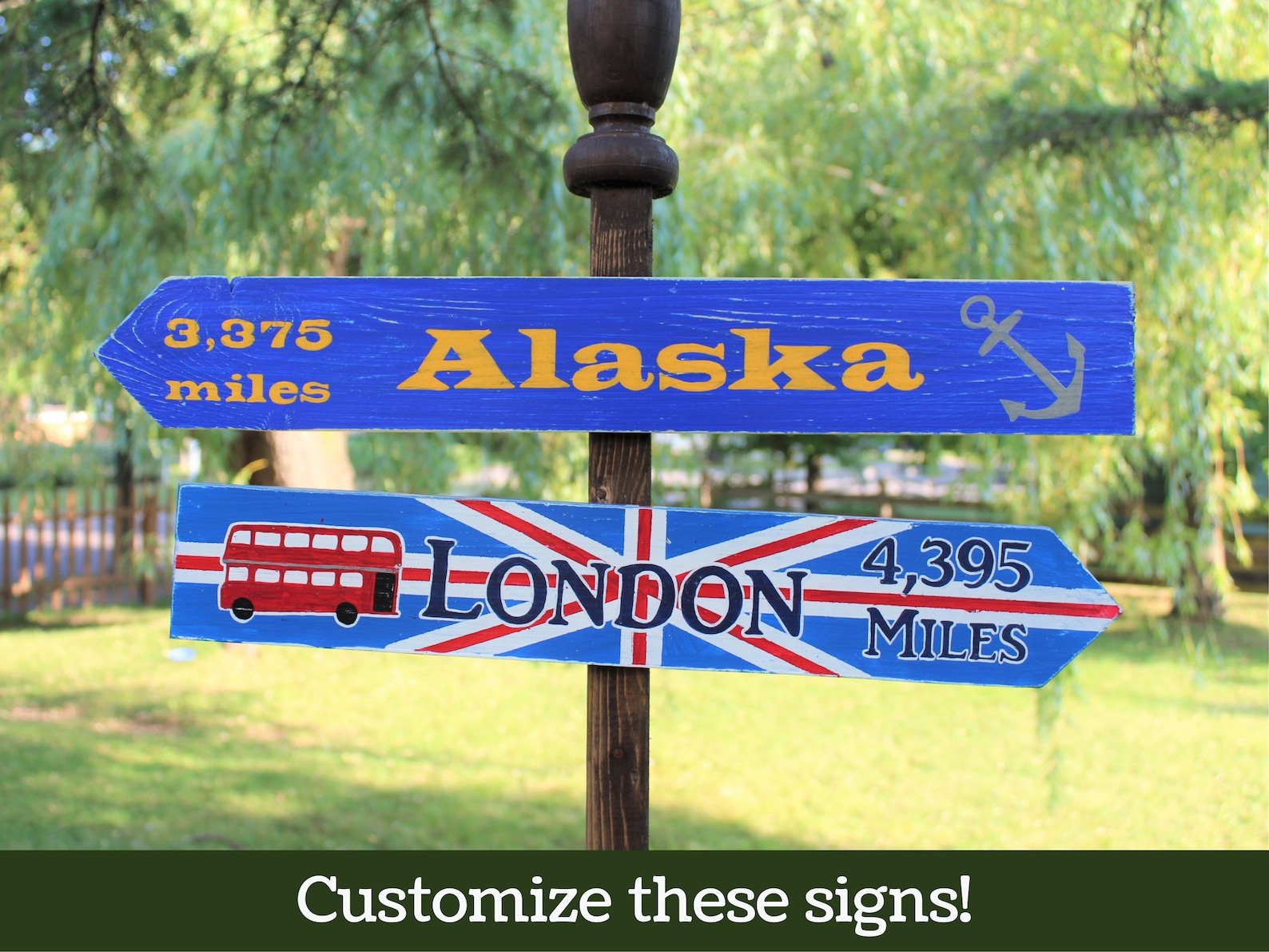 Custom Outdoor Directional Mileage Signs / Hand Painted - Etsy