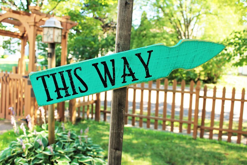 This Way That Way Directional Signs Hand Painted Distressed - Etsy
