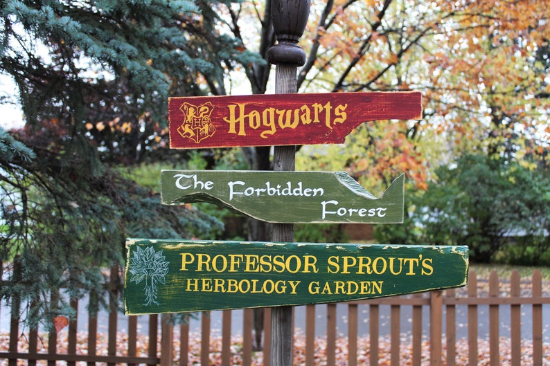 Hand Painted Distressed Wooden Directional Signs Fantasy - Etsy