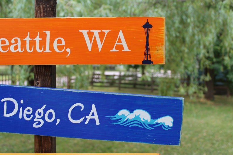 Personalized Hand Painted Distressed Wooden Directional Signs - Etsy
