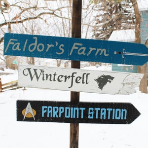 Hand Painted Distressed Wooden Directional Signs, Fantasy Directional ...