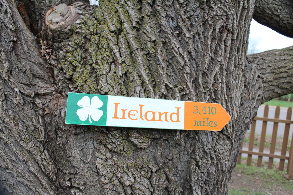 Custom Irish Wooden Directional Sign / Hand Painted Distressed Ireland ...