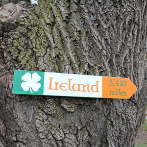 Custom Irish Wooden Directional Sign / Hand Painted Distressed Ireland ...