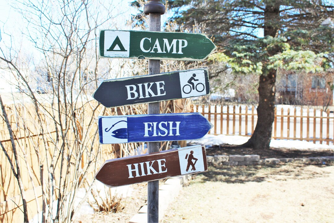 National Park Themed Directional Signs, Hand Painted Distressed Wooden ...