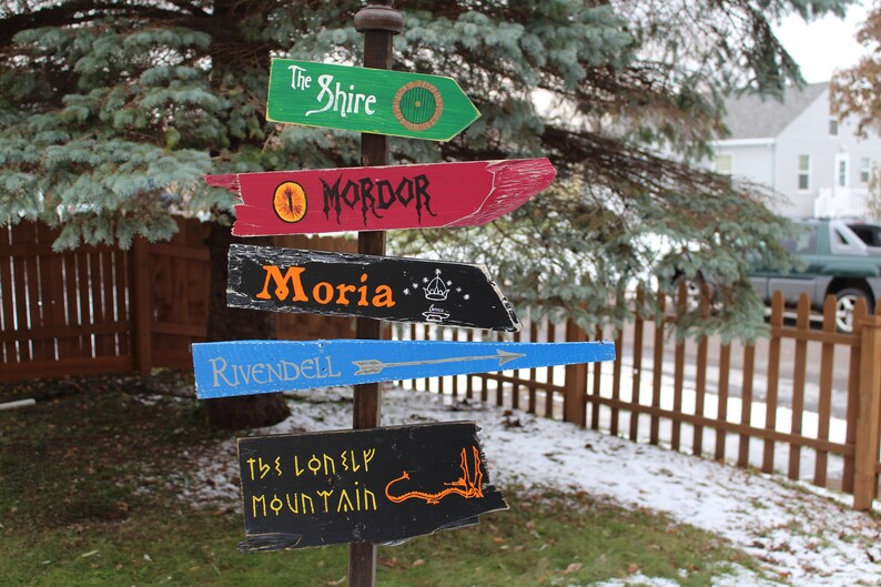 Hand Painted Distressed Wooden Directional Signs Fantasy - Etsy
