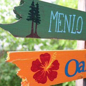 Personalized Hand Painted Distressed Wooden Directional Location Signs ...