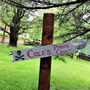 Custom Pirate Cove Distressed Wooden Directional Sign | Etsy