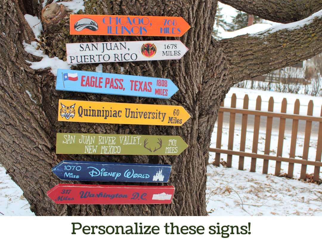 Custom Directional Wooden Signs for Signpost, Hand Painted Signs With ...