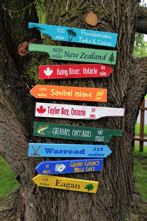9 Pack Custom Wooden Directional Signs | Etsy