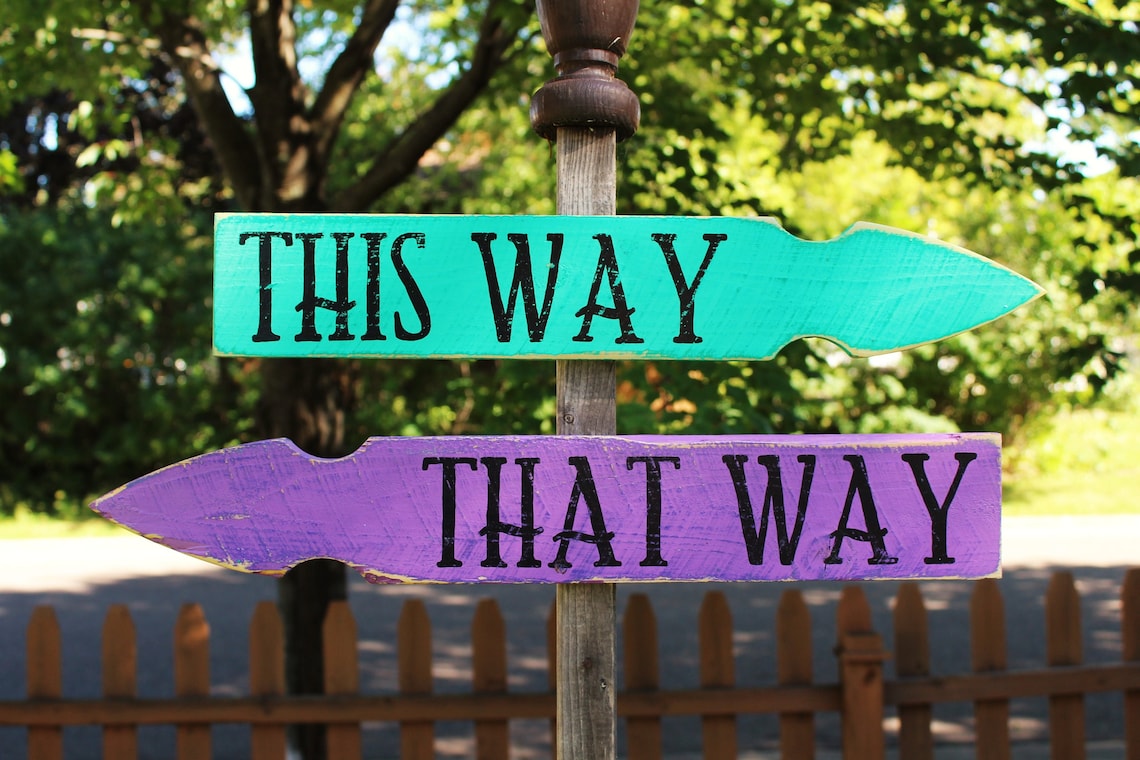 This Way That Way Directional Signs Hand Painted Distressed - Etsy