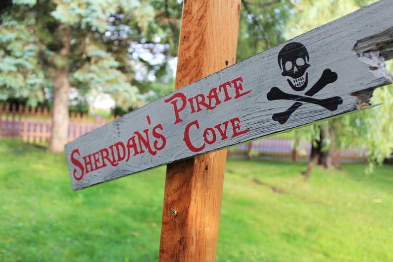 Custom Pirate Cove Distressed Wooden Directional Sign | Etsy
