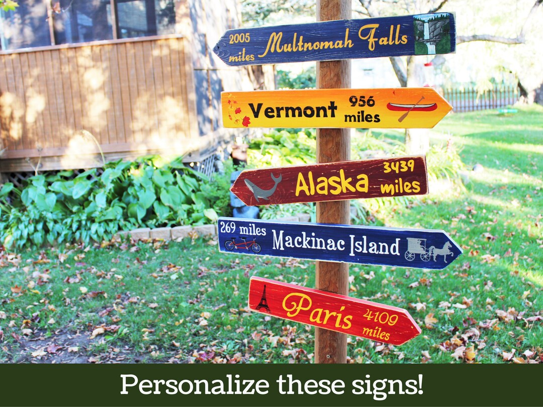 Personalized Directional Signs, Custom Signs With Locations and ...