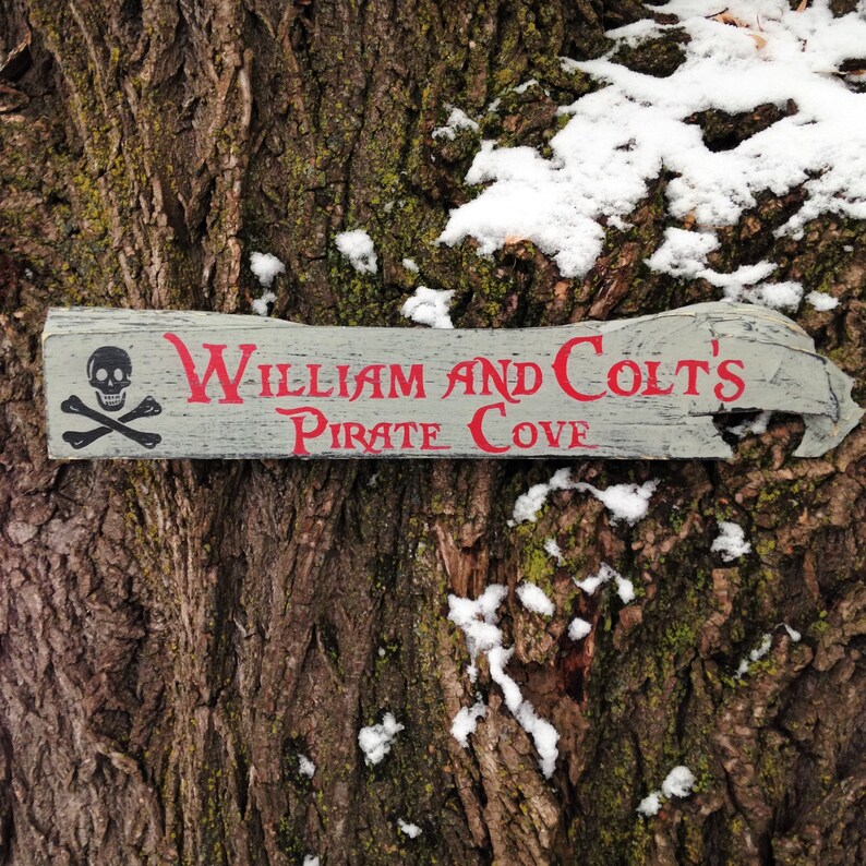 Custom Pirate Cove Distressed Wooden Directional Sign | Etsy