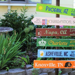 Hand Painted Personalized Distressed Wooden Directional Signs | Etsy