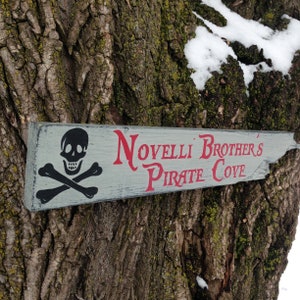 Custom Pirate Cove Distressed Wooden Directional Sign, Sign for ...