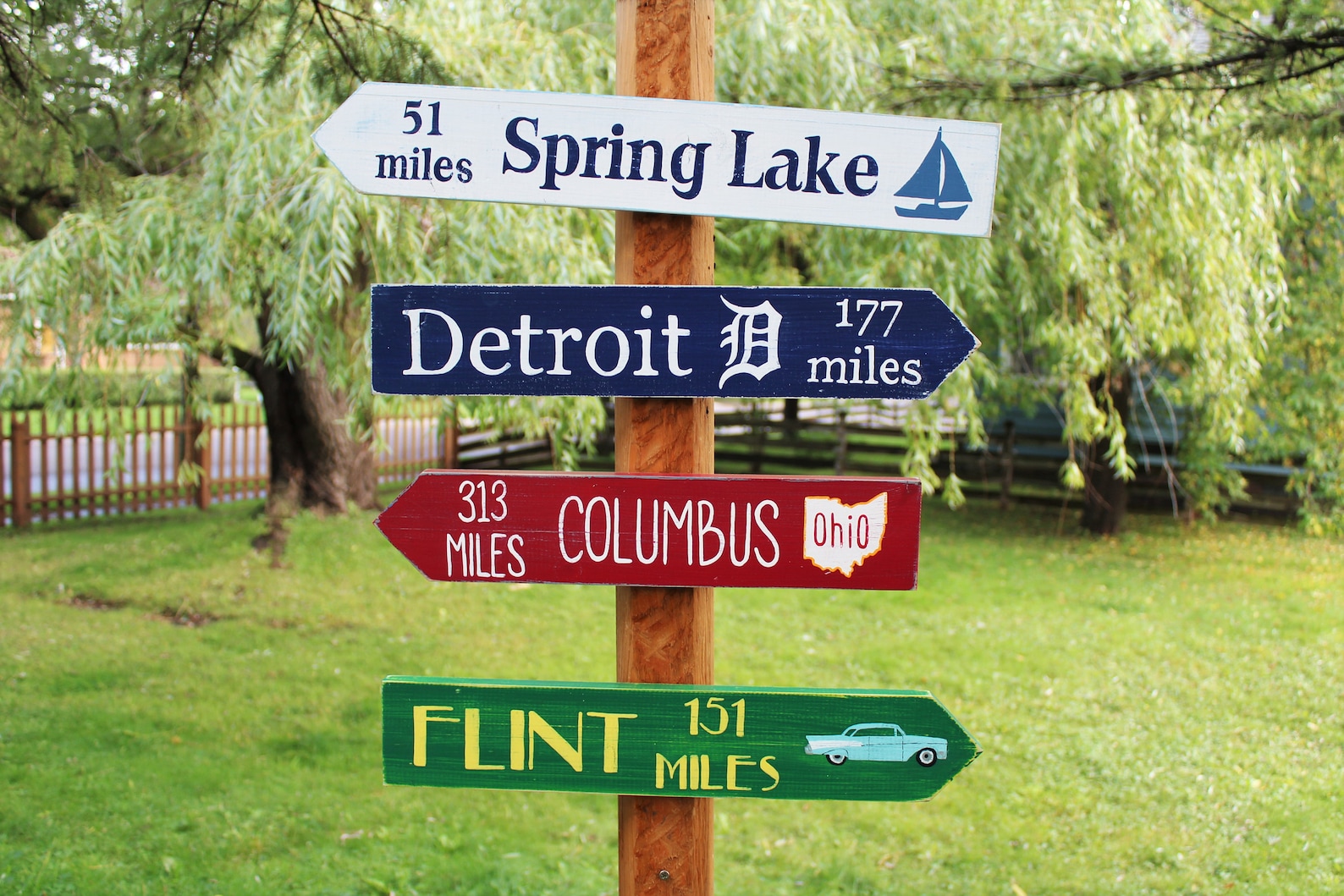 Personalized Hand Painted Distressed Wooden Directional Signs - Etsy