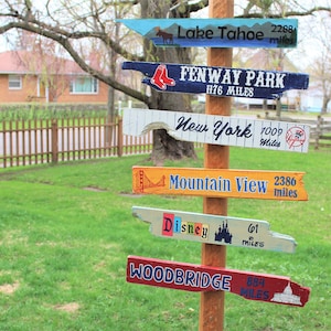 Custom Mile Marker Signs, Hand Painted Directional Signs With Locations ...