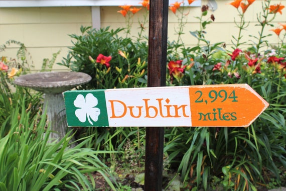 Custom Irish Wooden Directional Sign / Hand Painted Distressed | Etsy