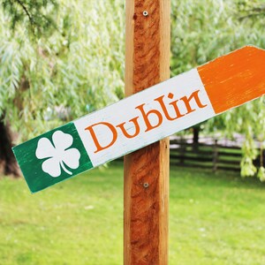 Custom Irish Wooden Directional Sign / Hand Painted Distressed Ireland ...