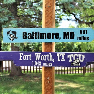 Wooden Signs With City and Distance, Personalized Hand Painted ...
