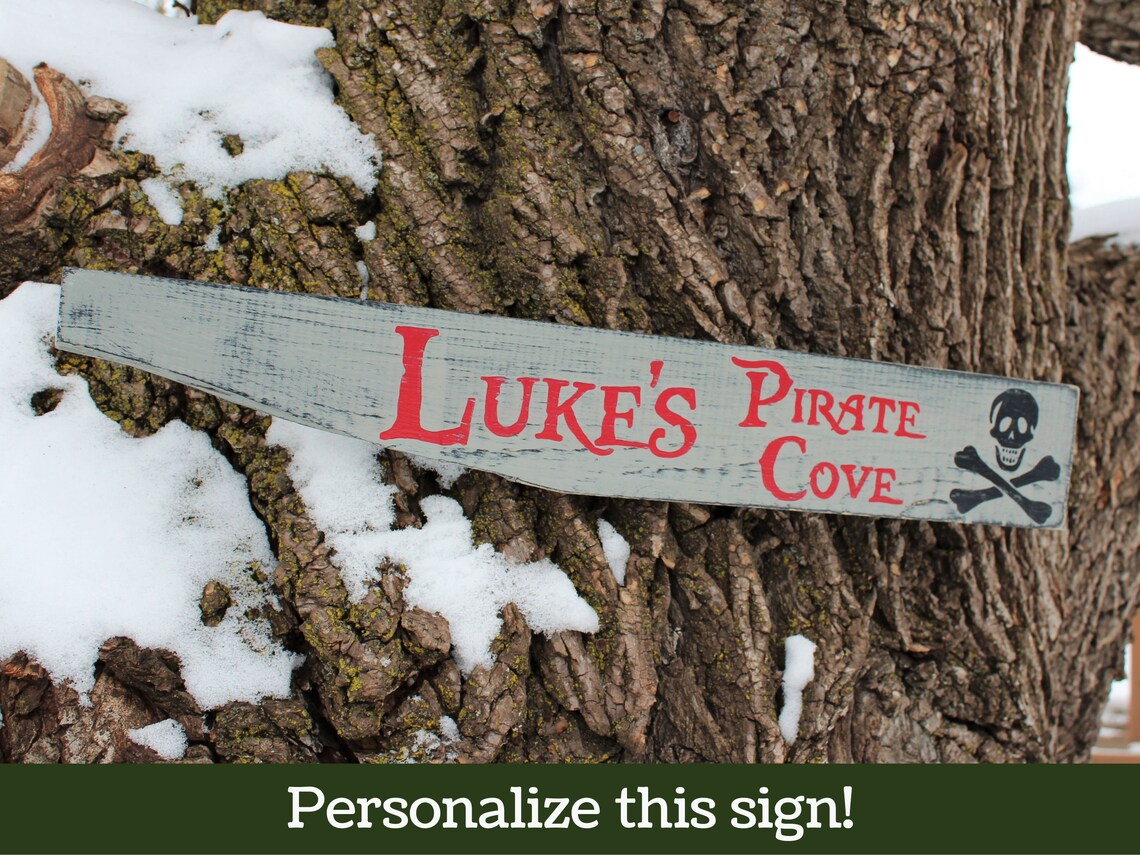 Custom Pirate Cove Distressed Wooden Directional Sign, Sign for ...