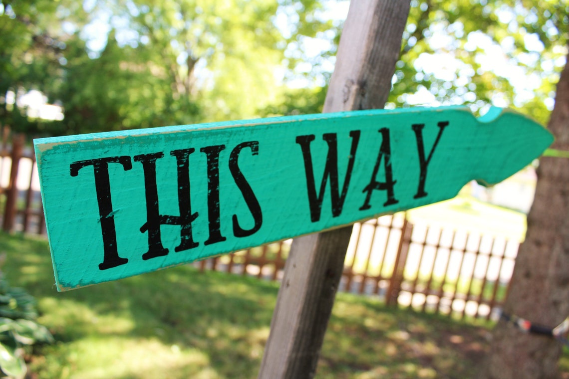 This Way That Way Directional Signs Hand Painted Distressed - Etsy