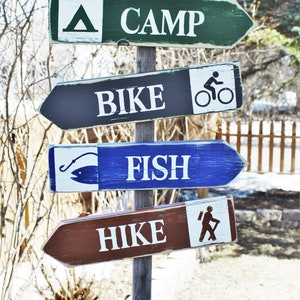National Park Themed Directional Signs, Hand Painted Distressed Wooden ...