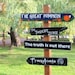 Hand Painted Distressed Wooden Directional Signs, Fantasy Directional ...