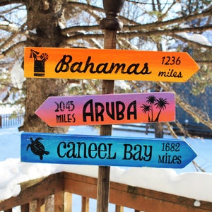 Personalized Hand Painted Distressed Wooden Directional Location Signs ...