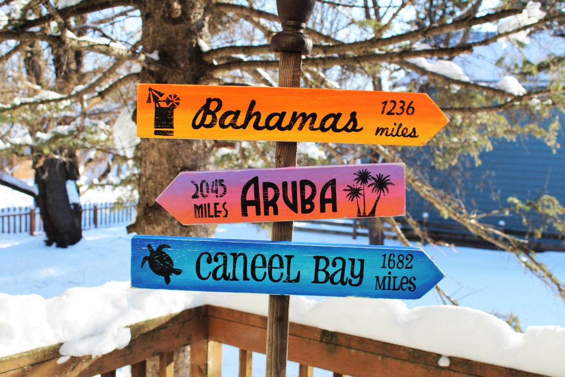 Personalized Hand Painted Distressed Wooden Directional Signs - Etsy
