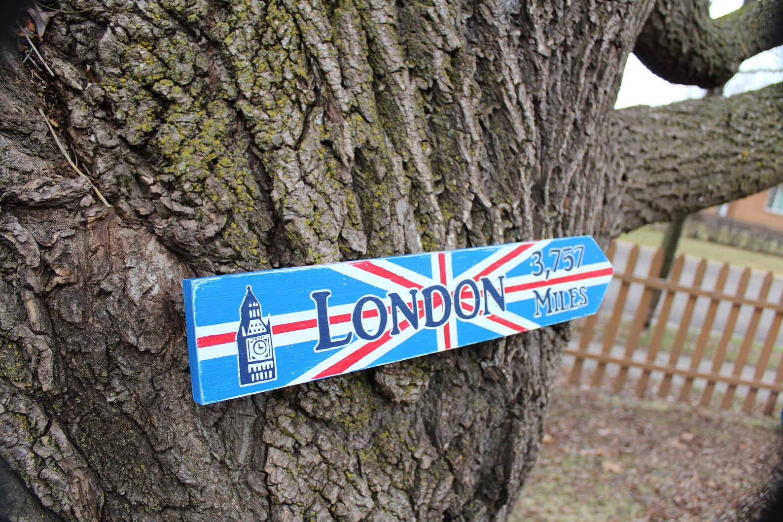 British Flag Wooden Directional Sign / Custom Hand Painted Travel Decor ...