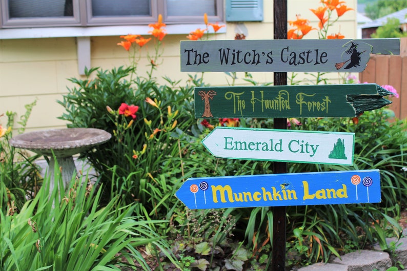 Hand Painted Distressed Wooden Directional Signs Fantasy - Etsy