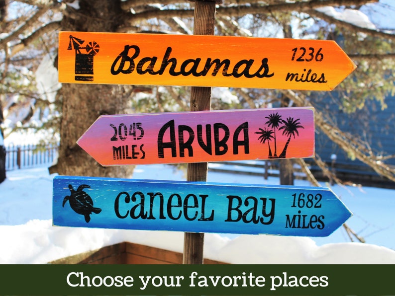 Personalized Hand Painted Distressed Wooden Directional Sign - Etsy