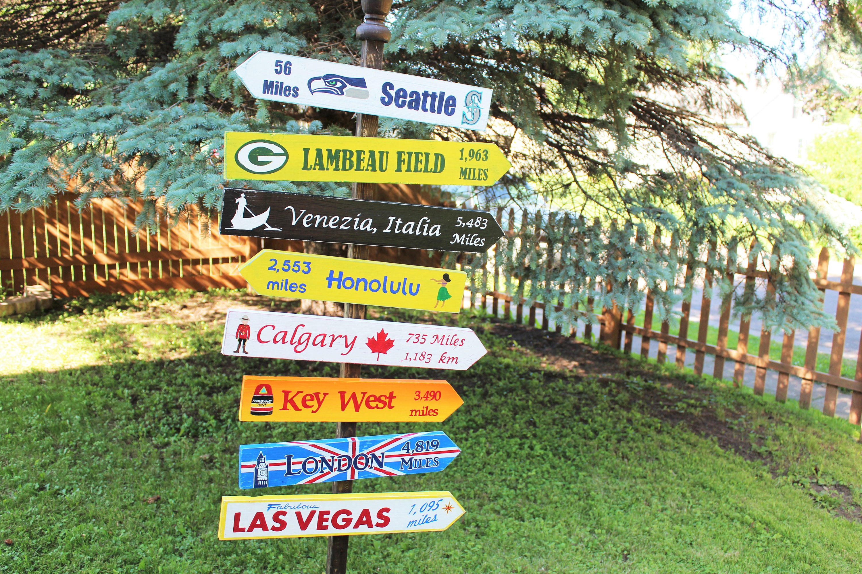 Personalized Hand Painted Distressed Wooden Directional Location Signs ...