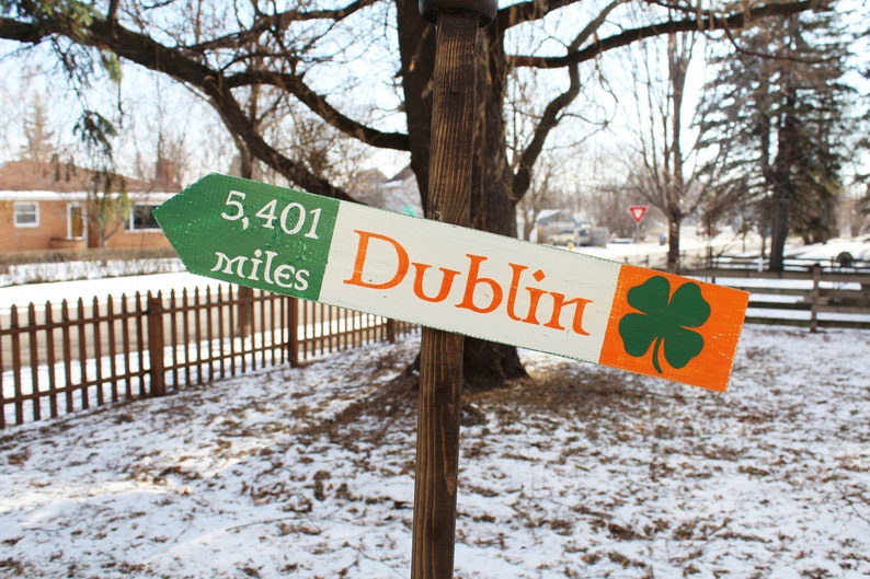 Custom Irish Wooden Directional Sign / Hand Painted Distressed Ireland ...