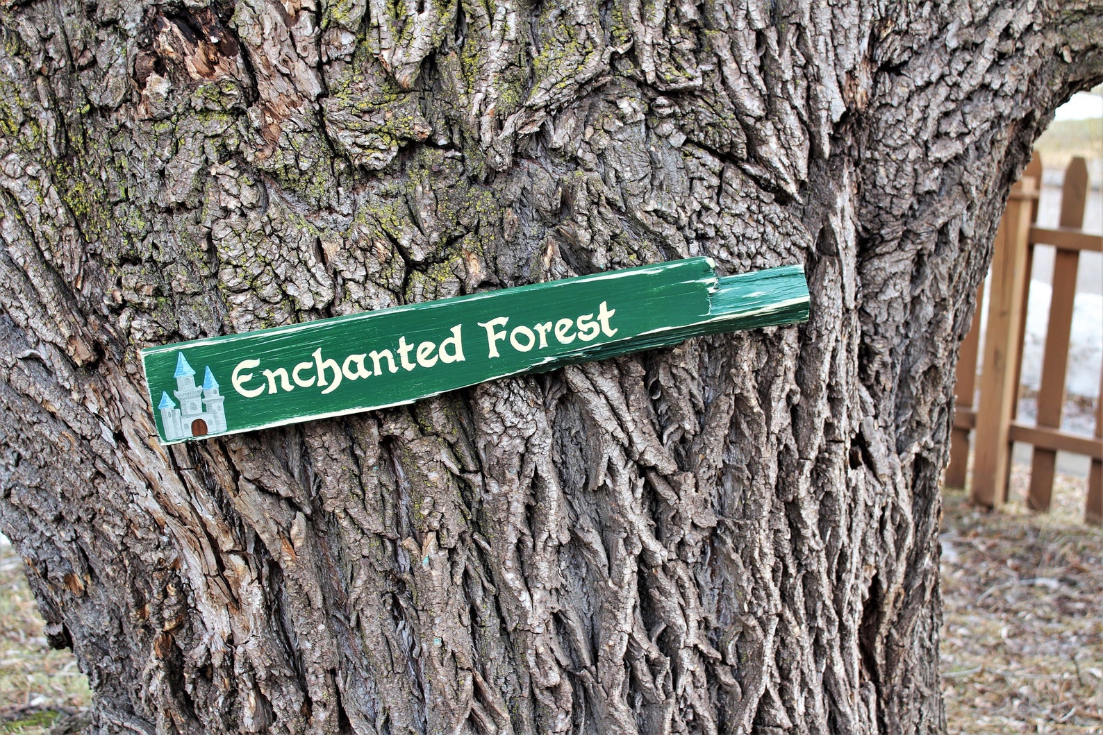 Enchanted Forest Wooden Directional Sign / Hand Painted Distressed Wood ...