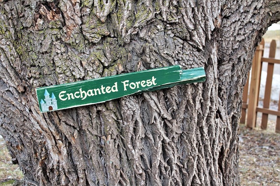 Enchanted Forest Wooden Directional Sign / Hand Painted - Etsy