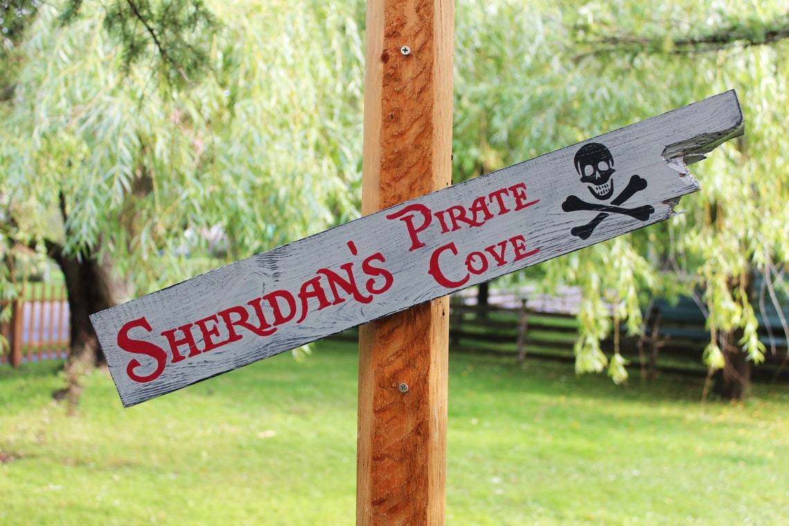 Custom Pirate Cove Distressed Wooden Directional Sign Sign - Etsy