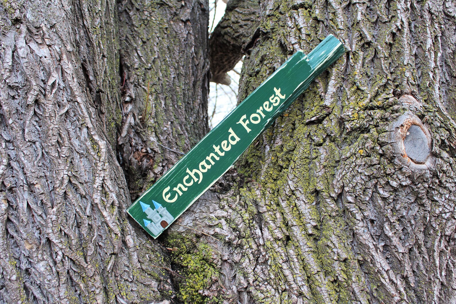 Enchanted Forest Wooden Directional Sign / Hand Painted Distressed Wood ...