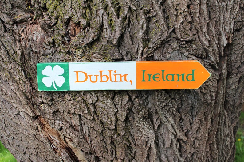 Custom Irish Wooden Directional Sign / Hand Painted Distressed Ireland ...