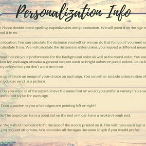 Custom Mile Marker Signs, Hand Painted Directional Signs With Locations ...