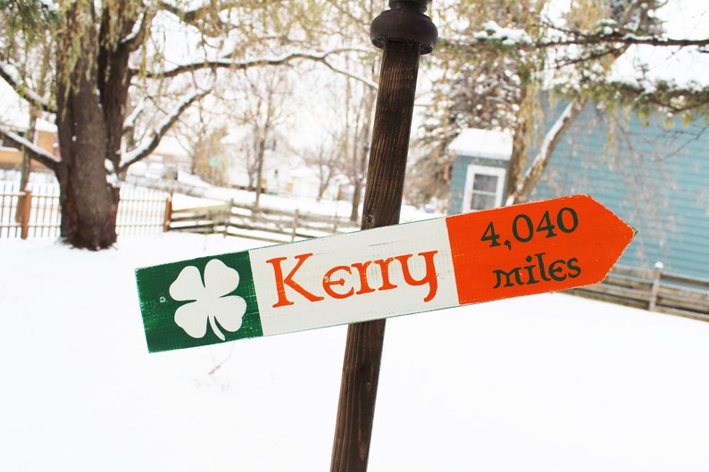 Custom Irish Wooden Directional Sign / Hand Painted Distressed Ireland ...