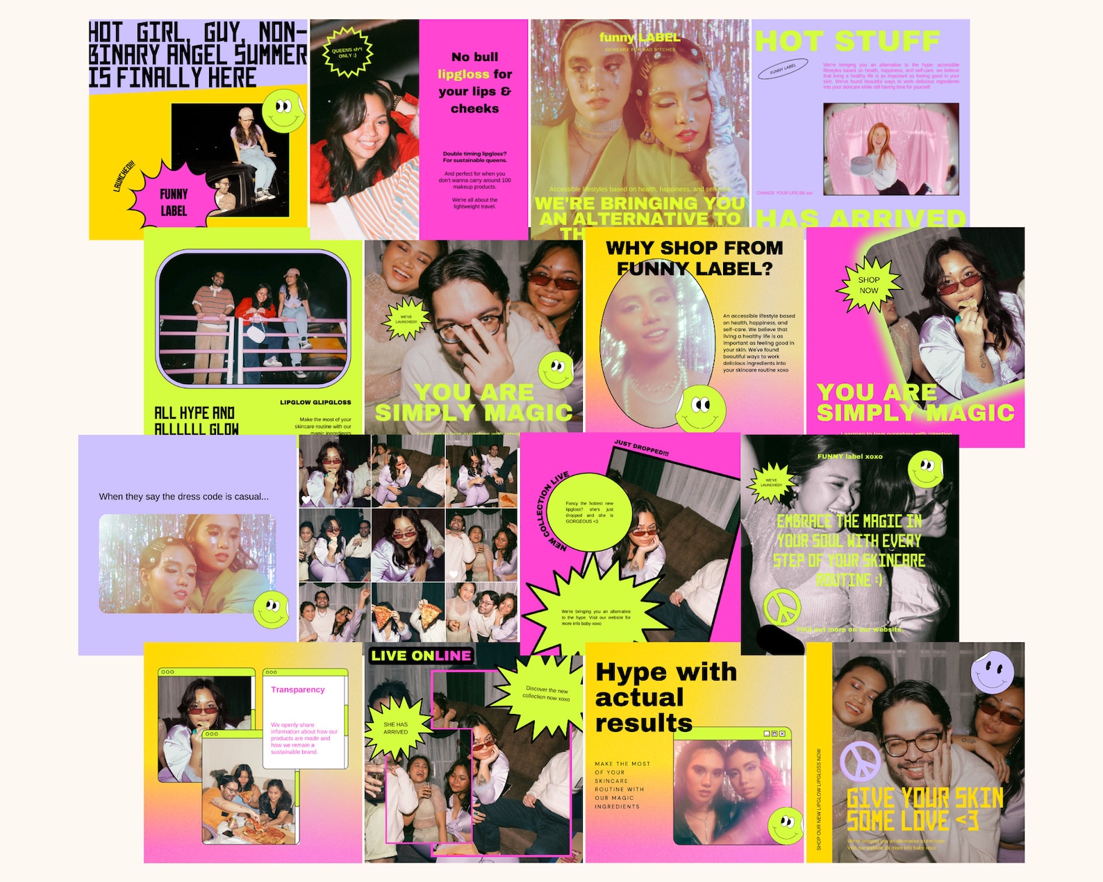 30 Trending and Neon Instagram Post Templates Canva Bold Gen-z ...