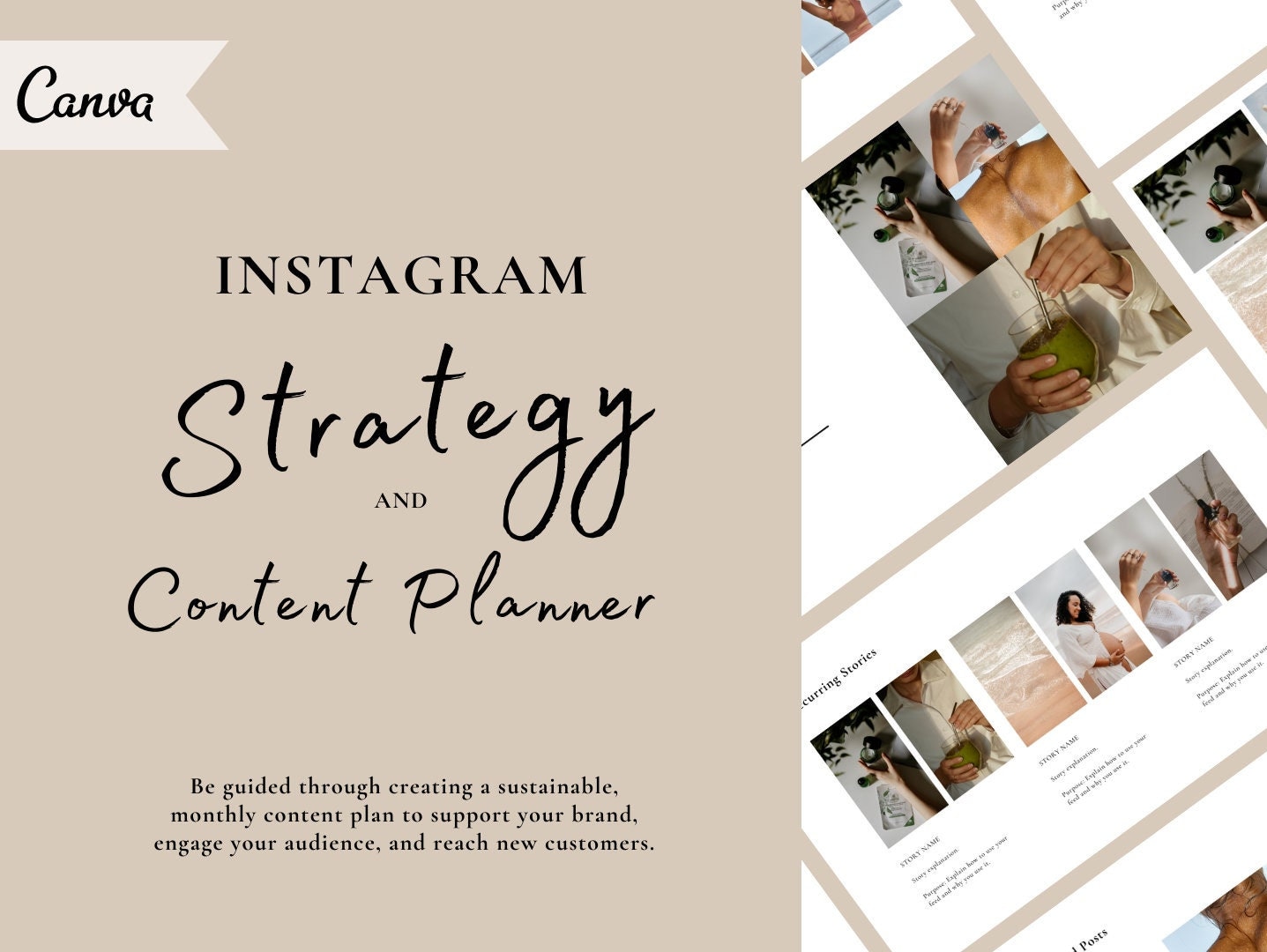 Instagram Strategy and Content Planner Canva Template - Etsy UK