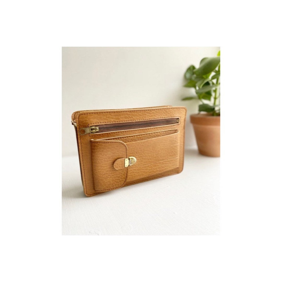 Vintage Leather Rectangular Zip Pouch / Pen& Sketchbook Bag - Etsy