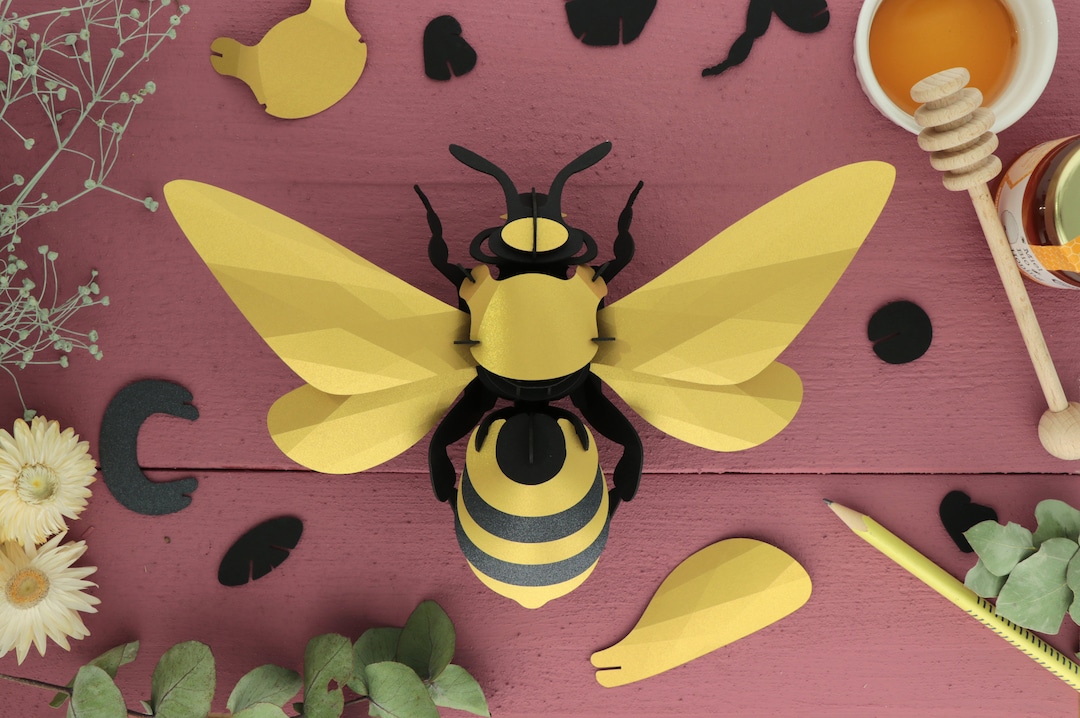 3D Paper Giant Honey Bee Puzzle - Etsy