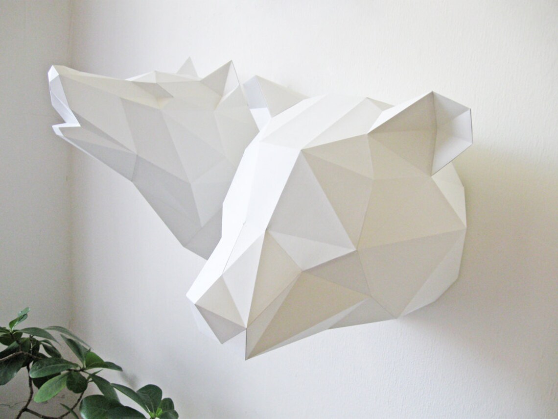 Papercraft Wolf Kit | Etsy