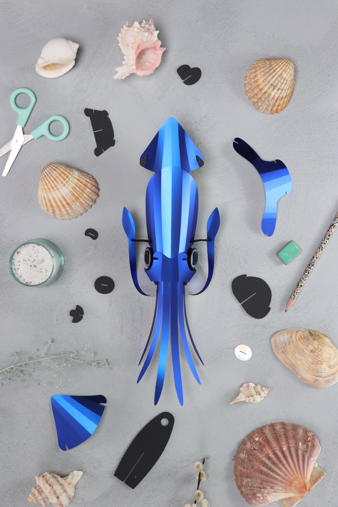 3D Paper Squid Puzzle - Etsy