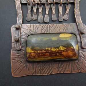 Marra Mamba Tigers Eye in Copper Metalwork Pendant - Etsy